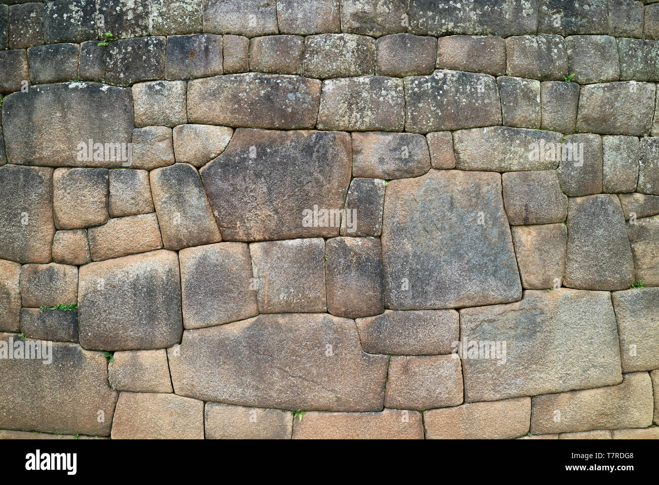 The Stone Wall with Unique Inca Stonework Inside Machu Picchu Ancient ...