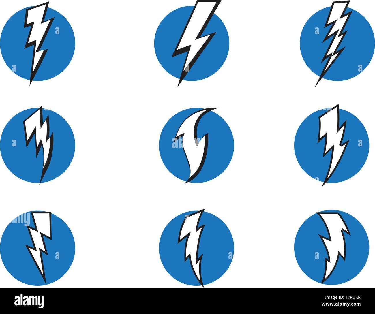 Lightning bolt flash thunderbolt icons vectors Stock Vector Image & Art ...