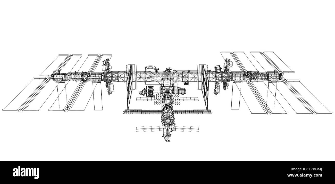 International Space Station Outline. Vector Stock Vector Image & Art ...