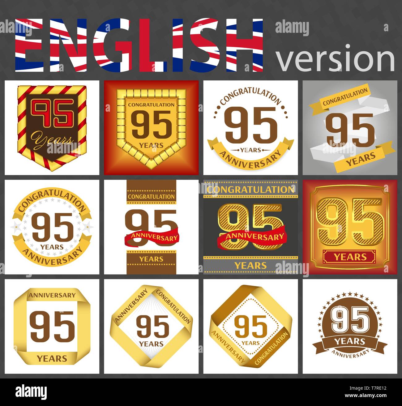 Template logo 95 years anniversary hi-res stock photography and images ...