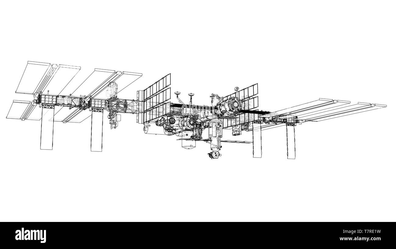 International Space Station Outline. Vector Stock Vector Image & Art ...