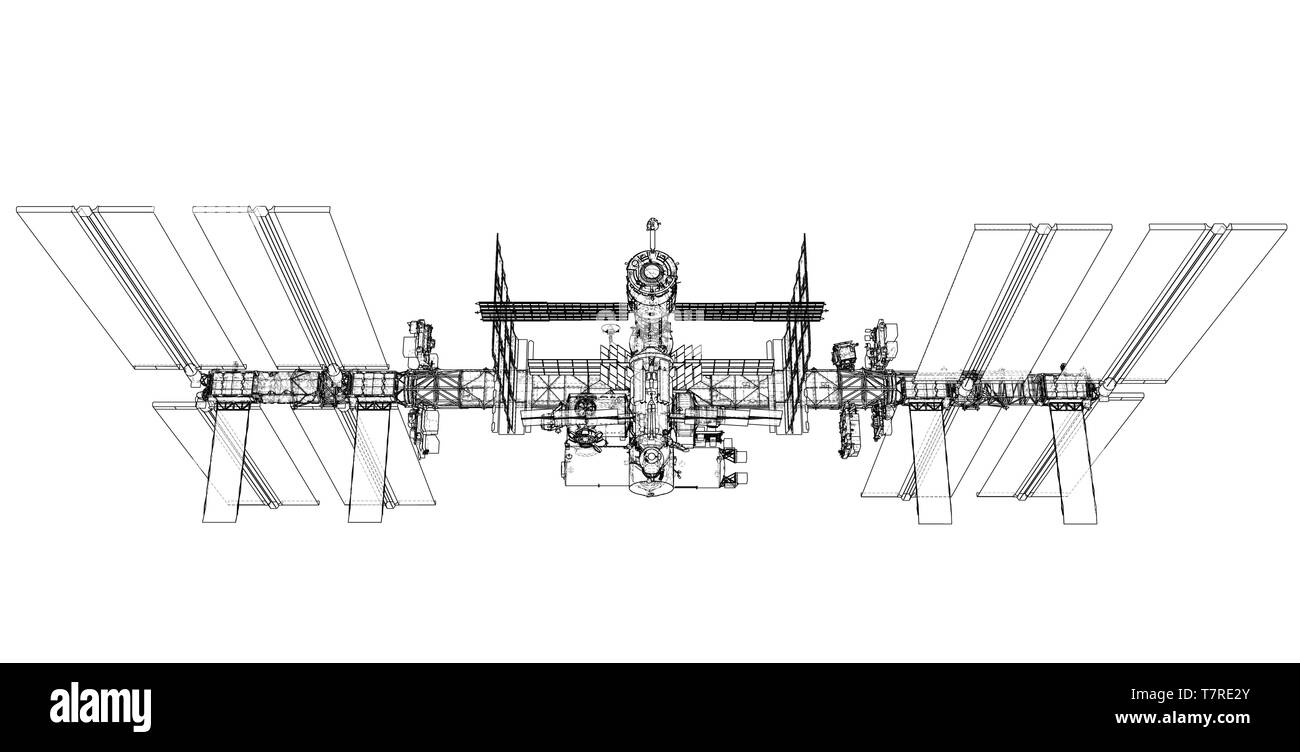 International Space Station Outline. Vector Stock Vector Image & Art ...