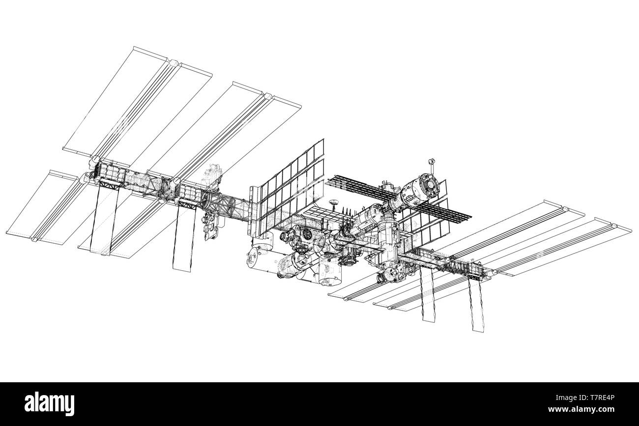 International Space Station Outline. Vector Stock Vector Image & Art ...