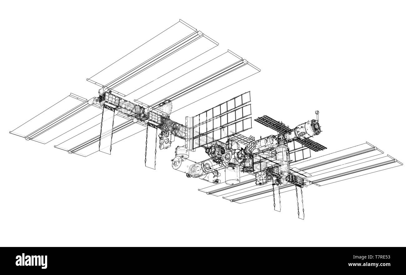 International Space Station Outline. Vector Stock Vector Image & Art ...