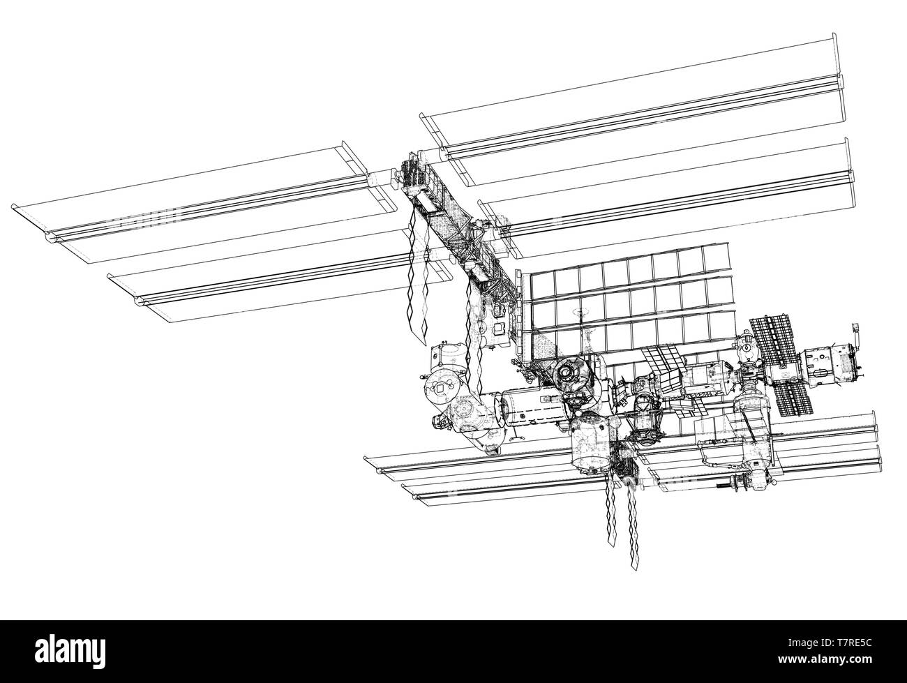 International Space Station Outline. Vector Stock Vector Image & Art ...