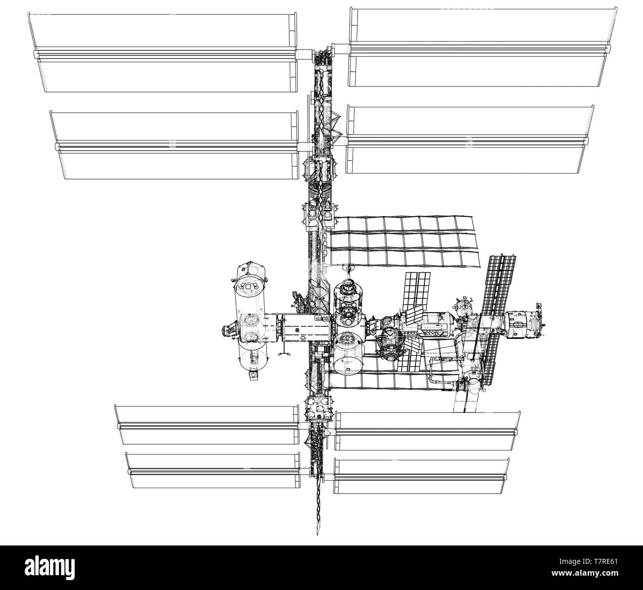 International Space Station Outline. Vector Stock Vector Image & Art ...