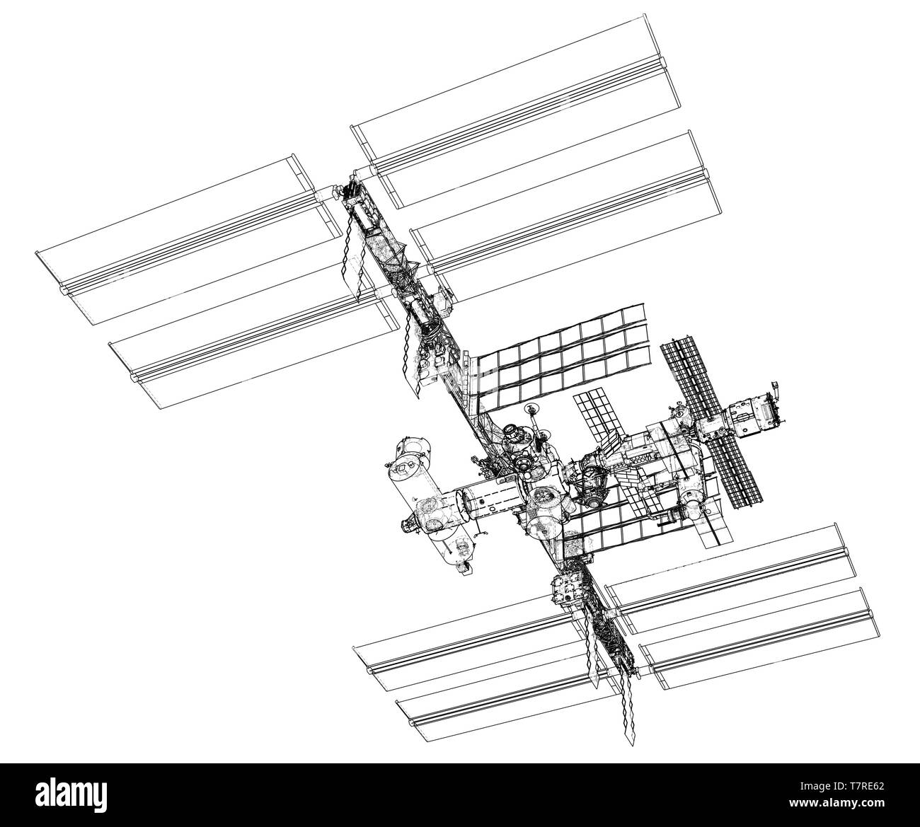International Space Station Outline. Vector Stock Vector Image & Art ...