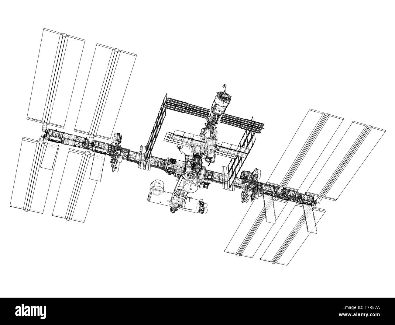 International Space Station Outline. Vector Stock Vector Image & Art ...