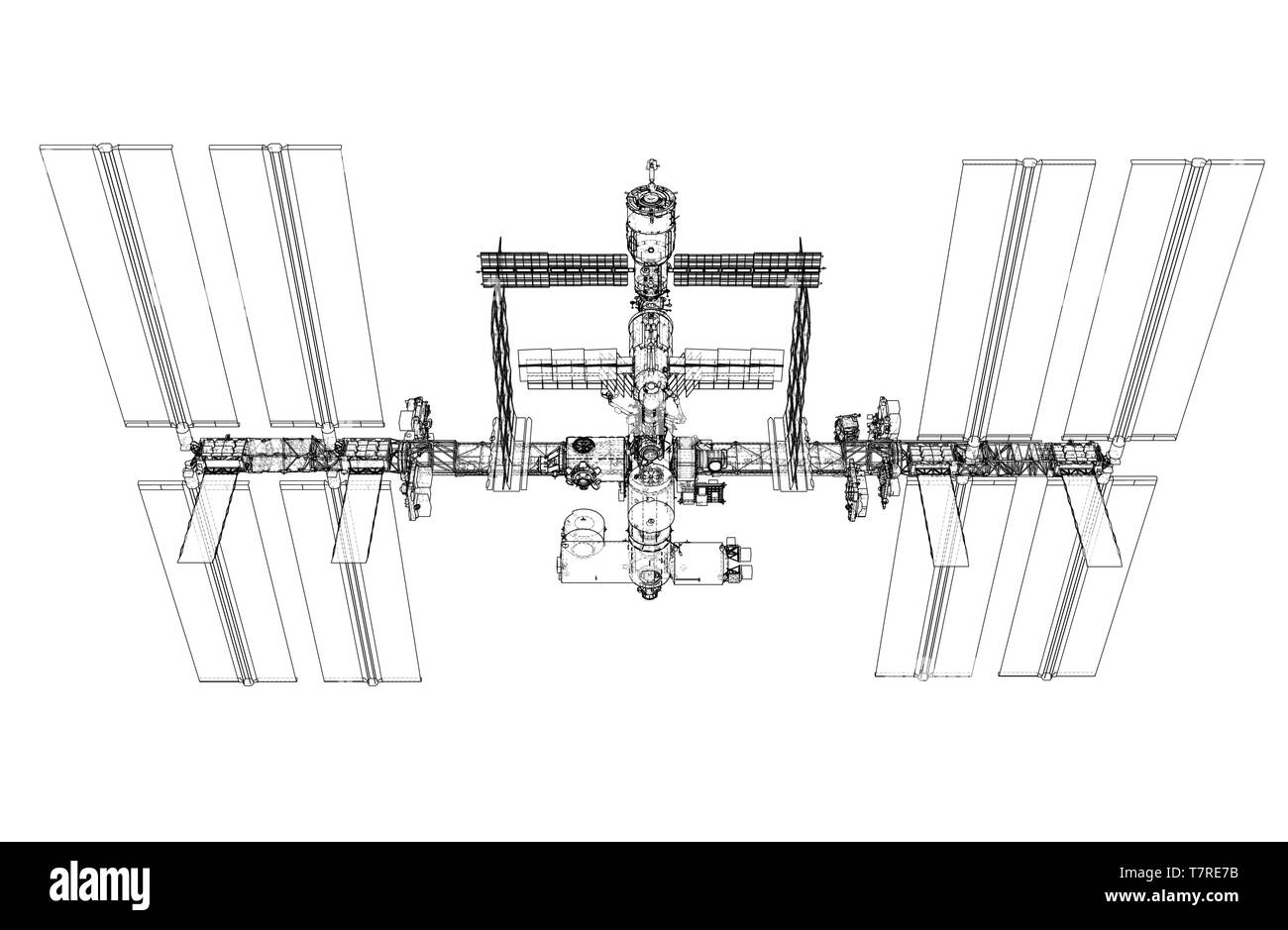 International Space Station Outline. Vector Stock Vector Image & Art ...