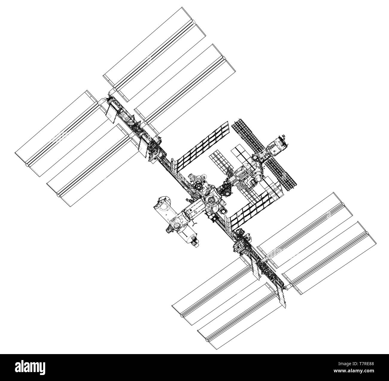 International Space Station Outline. Vector Stock Vector Image & Art ...