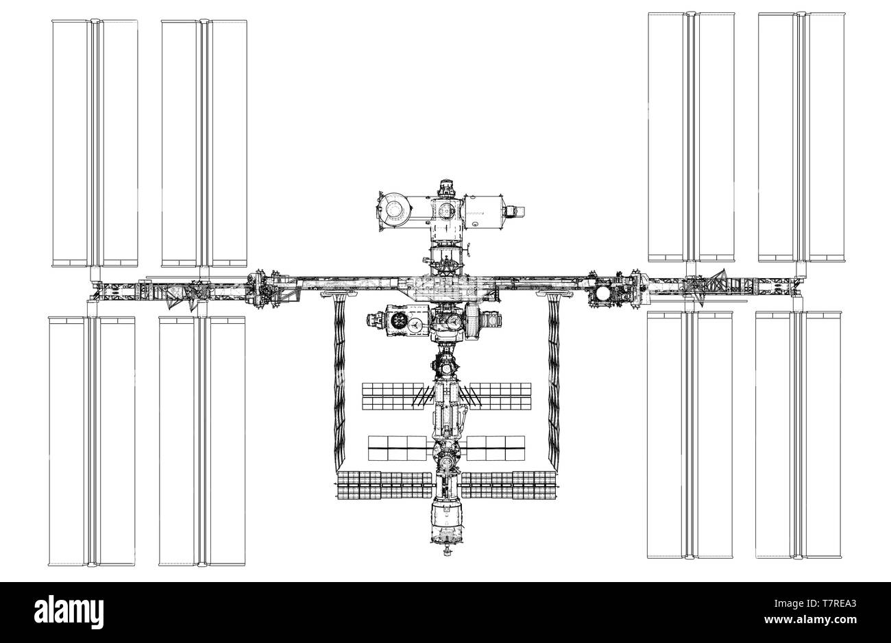 International Space Station Outline. Vector Stock Vector Image & Art ...