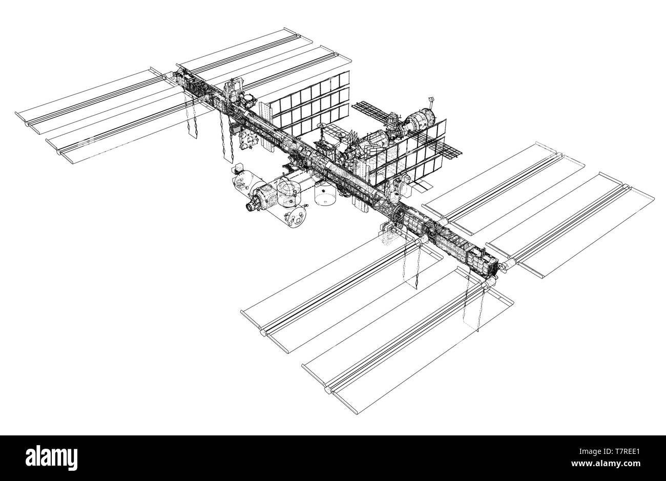 International Space Station Outline. Vector Stock Vector Image & Art ...