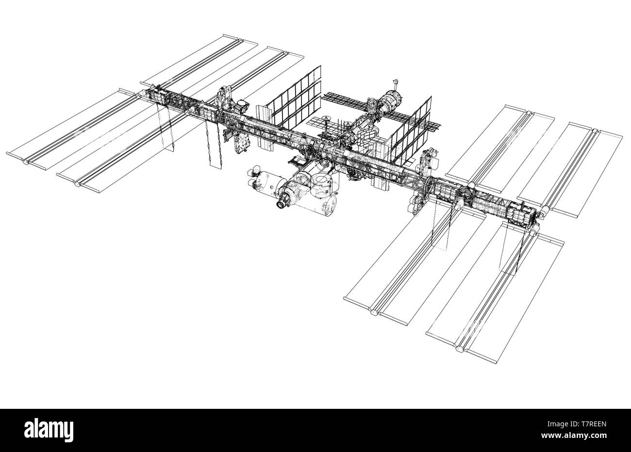 International Space Station Outline. Vector Stock Vector Image & Art ...