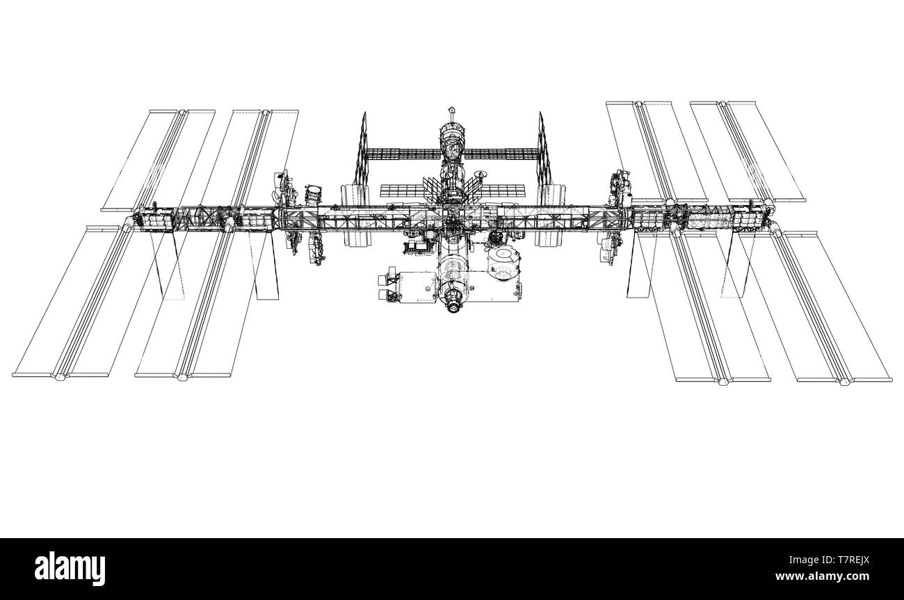 International Space Station Outline. Vector Stock Vector Image & Art ...