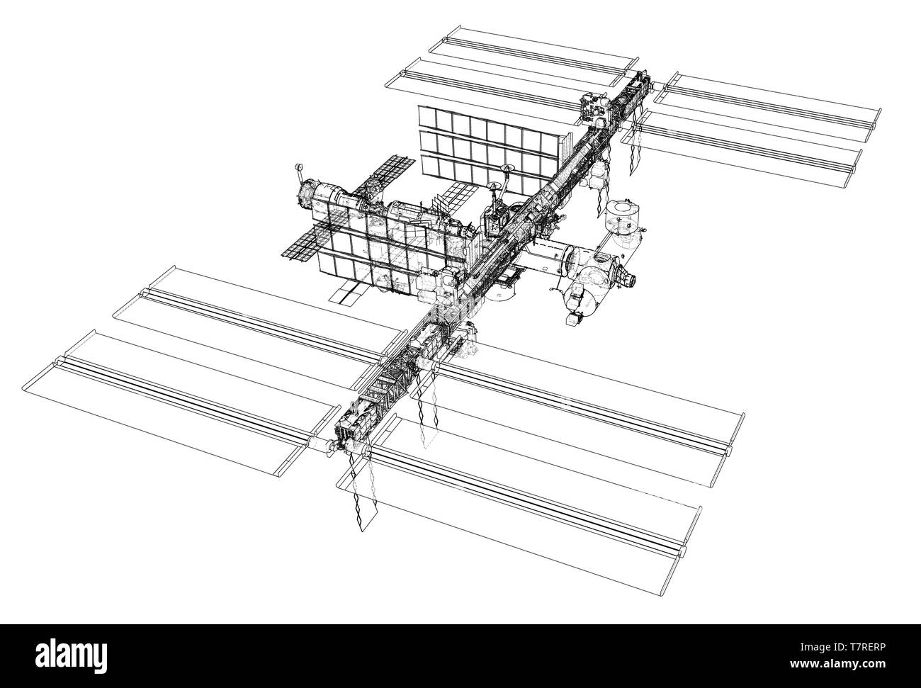 International Space Station Outline. Vector Stock Vector Image & Art ...