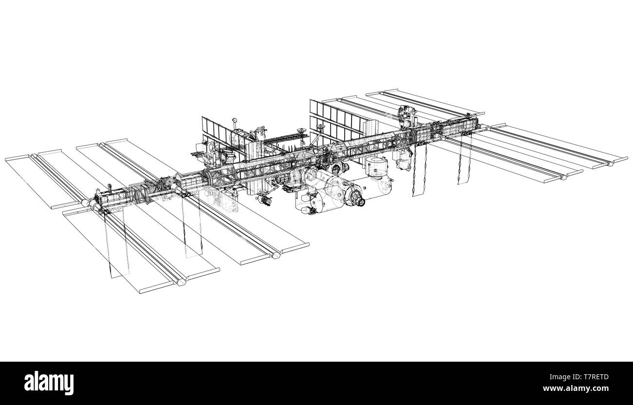 International Space Station Outline. Vector Stock Vector Image & Art ...