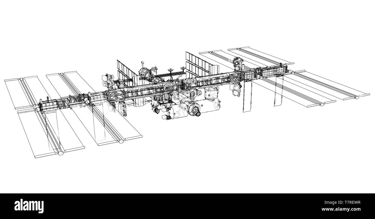 International Space Station Outline. Vector Stock Vector Image & Art ...