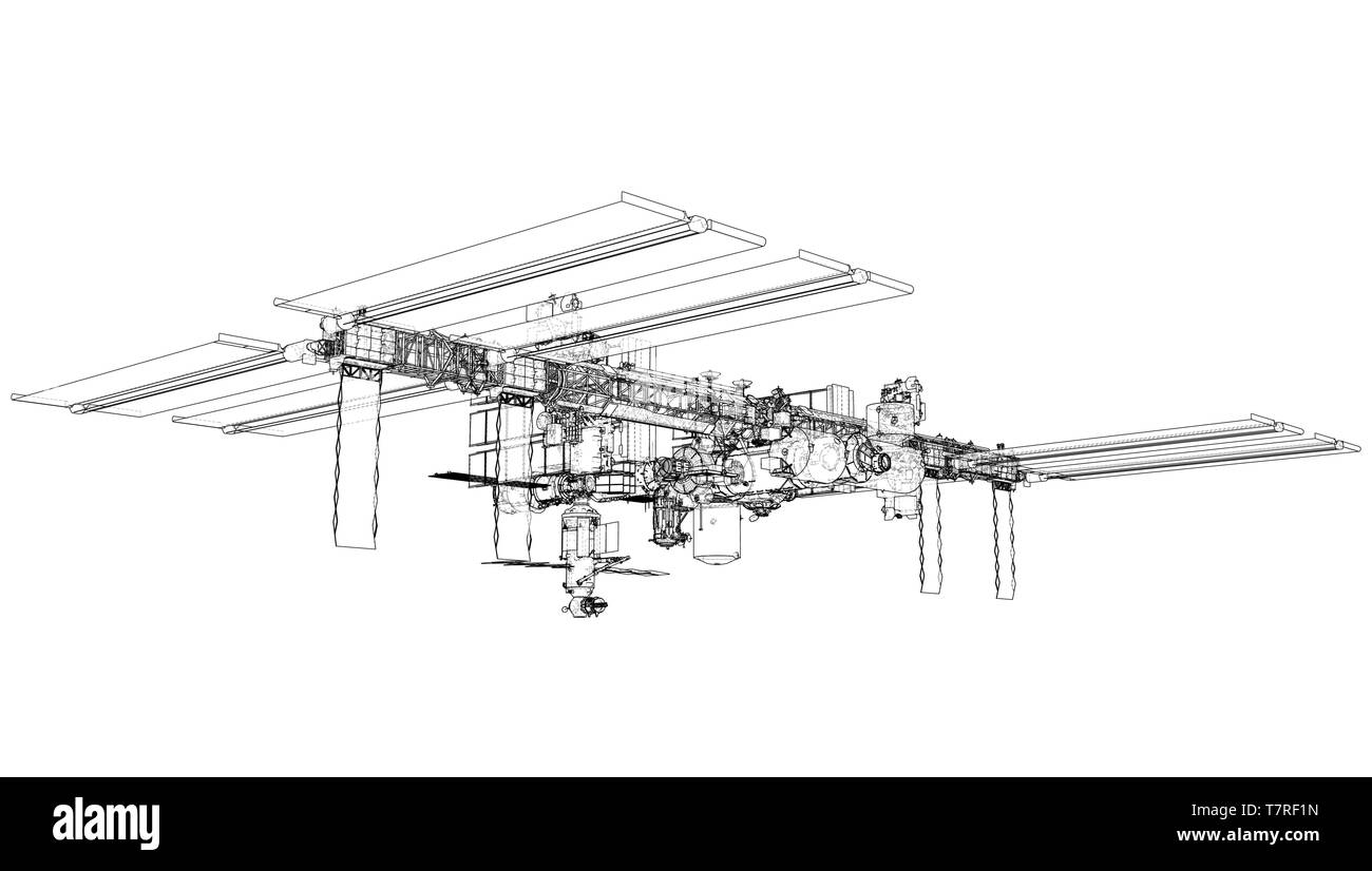 International Space Station Outline. Vector Stock Vector Image & Art ...