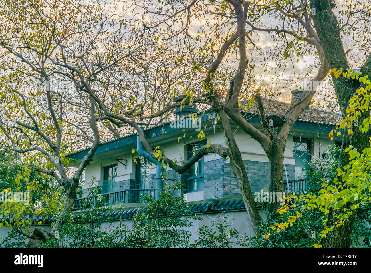 HANGZHOU, CHINA, DECEMBER - 2018 - Winter day scene at touristic west ...