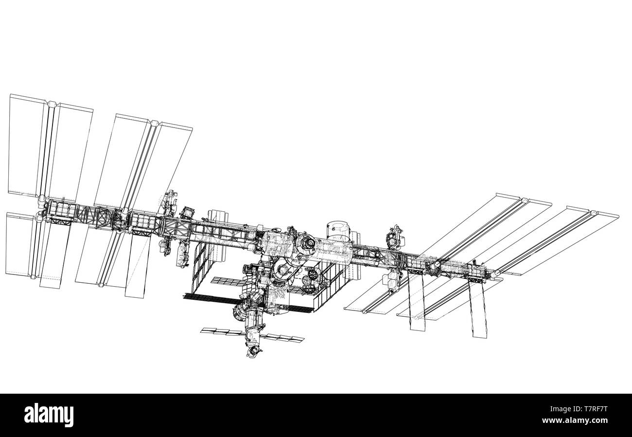 International Space Station Outline. Vector Stock Vector Image & Art ...