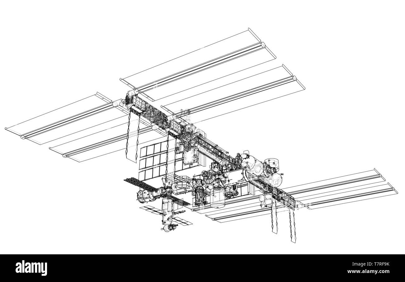 International Space Station Outline. Vector Stock Vector Image & Art ...