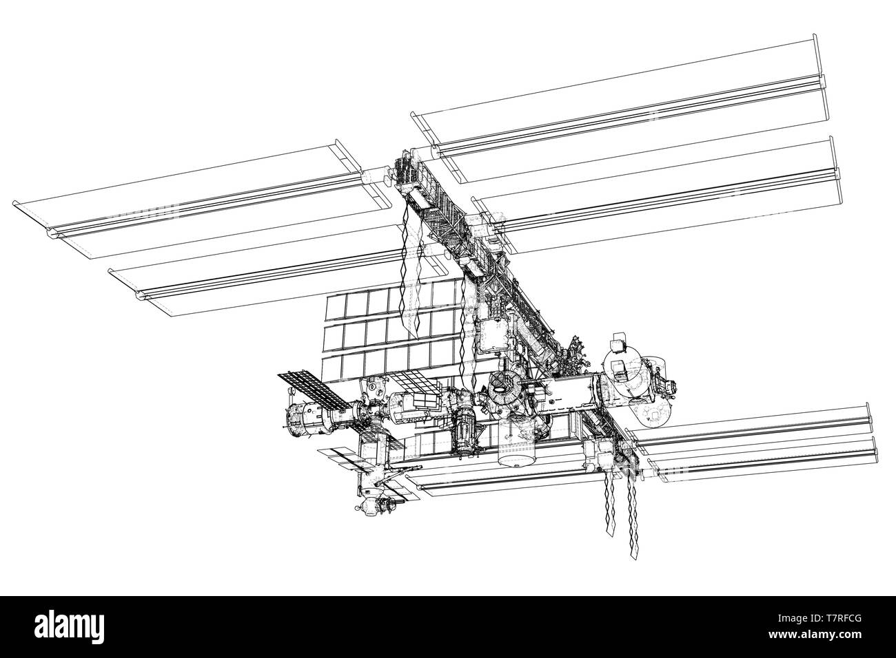 International Space Station Outline. Vector Stock Vector Image & Art ...