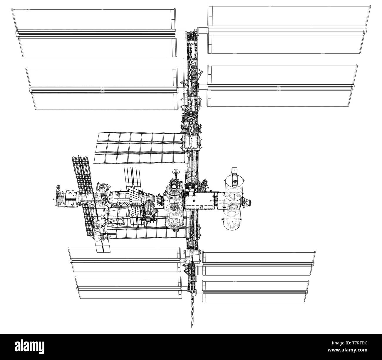 International Space Station Outline. Vector Stock Vector Image & Art ...