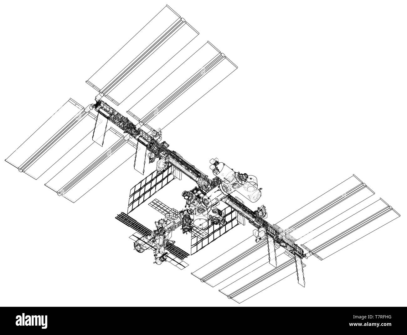 International Space Station Outline. Vector Stock Vector Image & Art ...