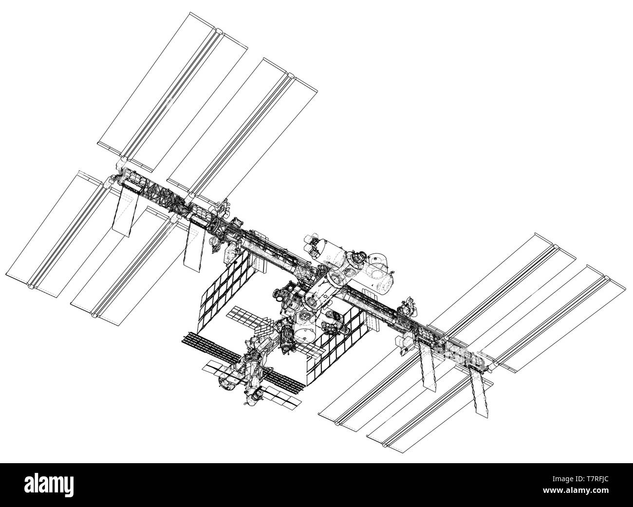 International Space Station Outline. Vector Stock Vector Image & Art ...