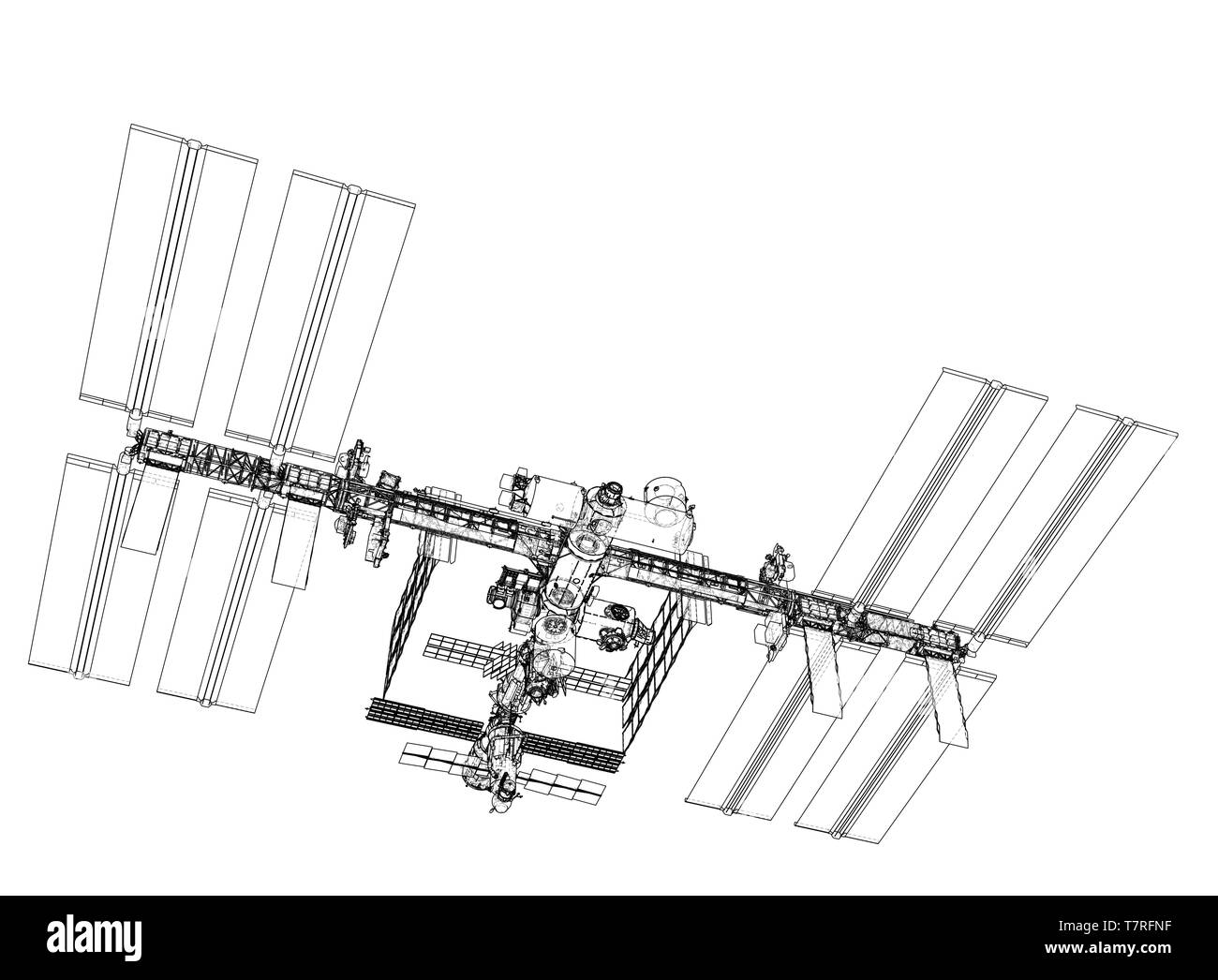 International Space Station Outline. Vector Stock Vector Image & Art ...