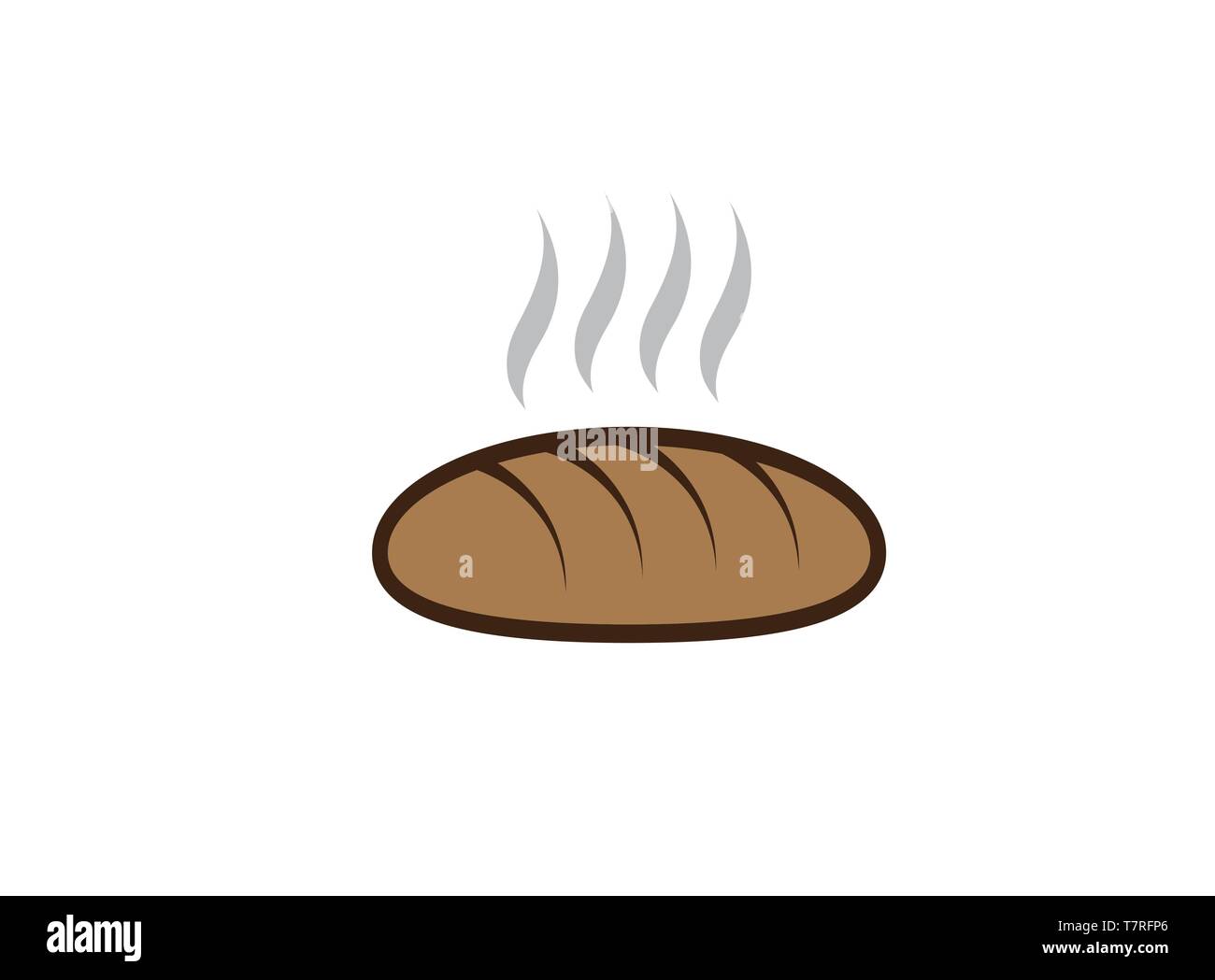 French Bread for logo design illustration, cute face icon, head symbol ...