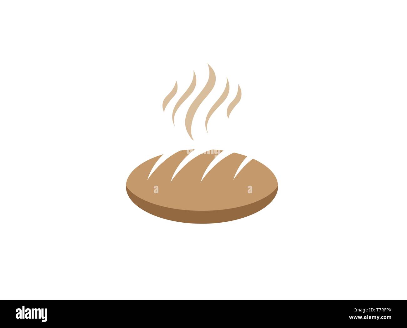 French Bread for logo design illustration, cute face icon, a head ...