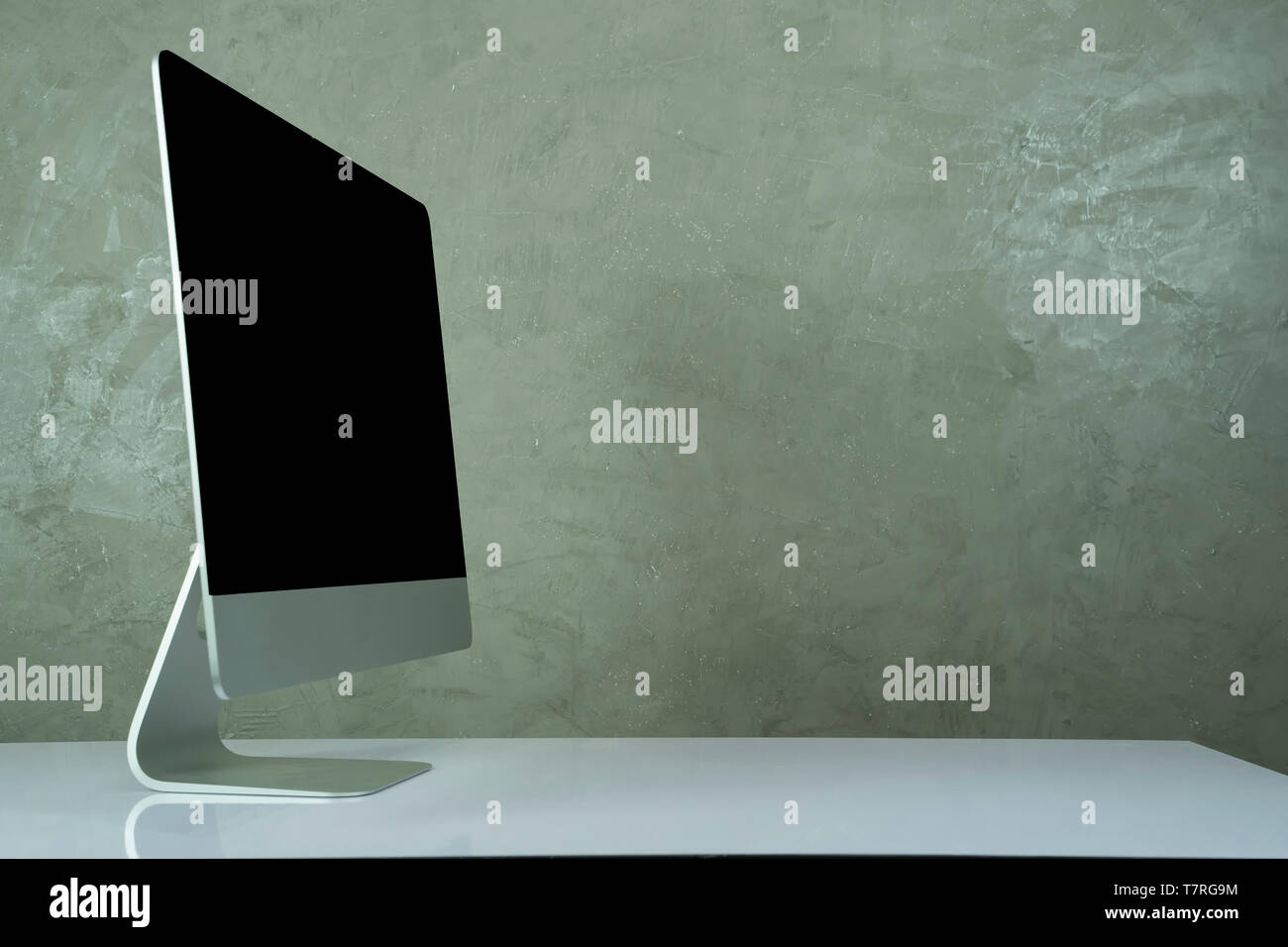 Modern Screen Monitor isolated on gray background - Image Stock Photo ...