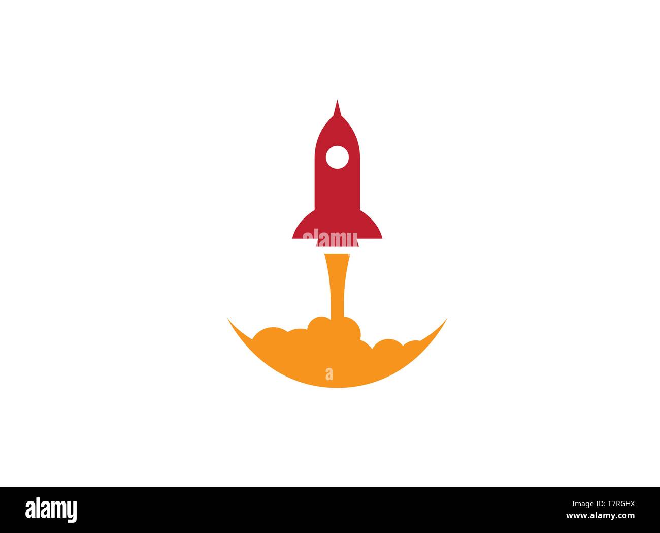 Launch of a rocket left heavy dust for logo design symbol, Take off ...