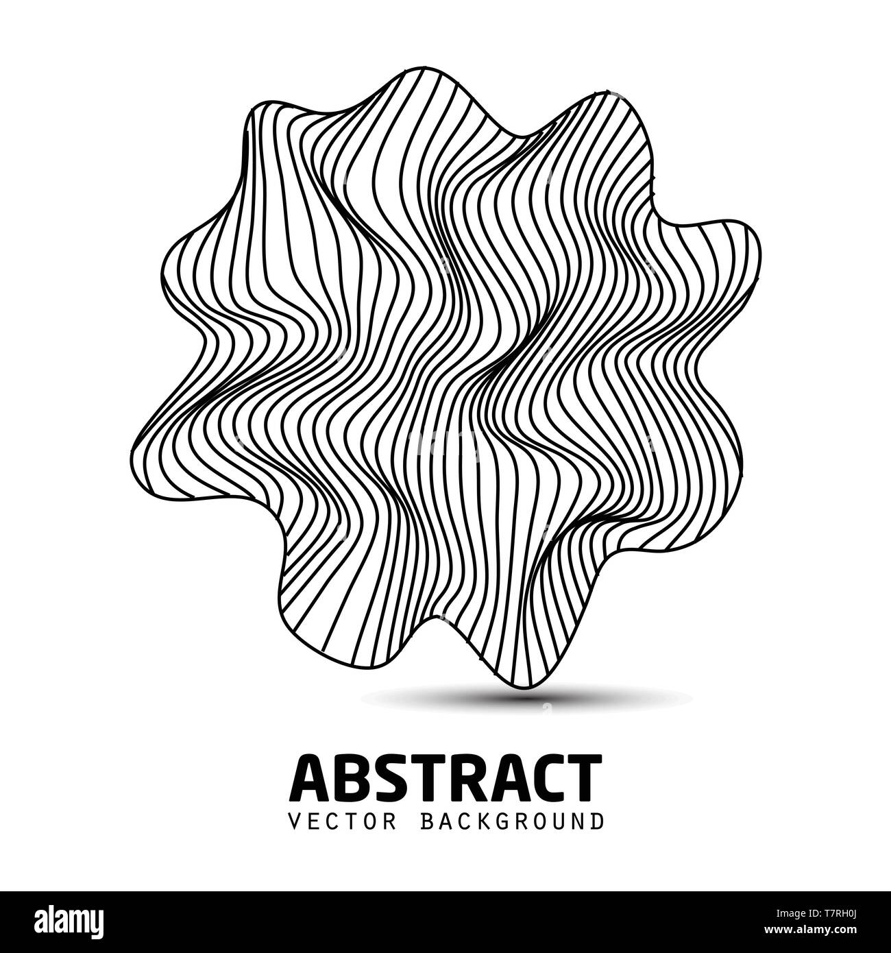 Abstract wavy stripes illustration. Beautiful geometric wave texture ...