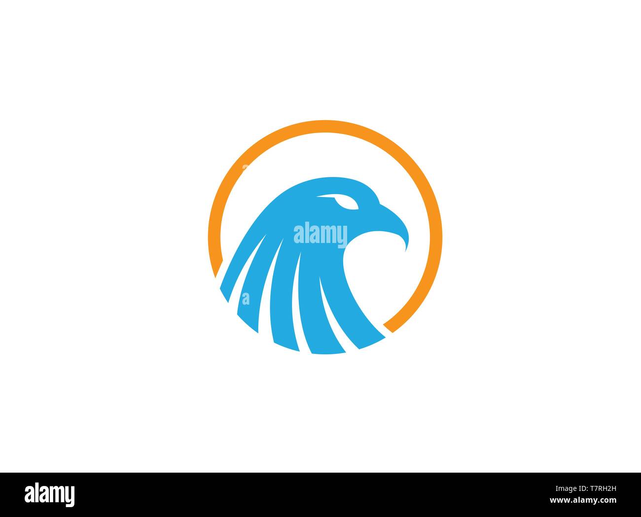 Eagle head inside a circle logo design illustration on white background ...