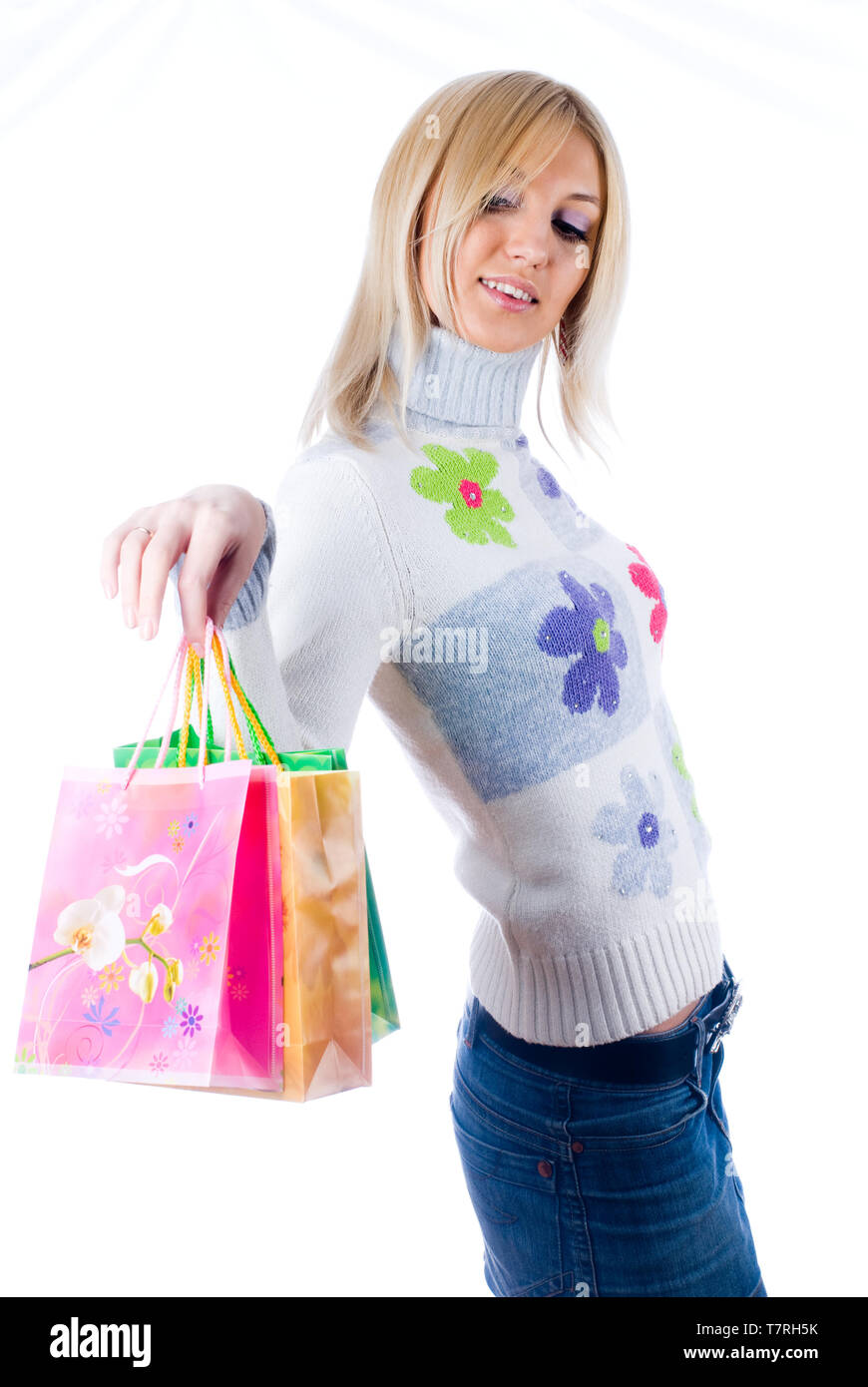 Lady with bag hi-res stock photography and images - Alamy
