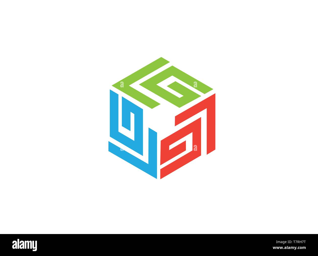 Labyrinth technology symbol for logo design illustration on white ...