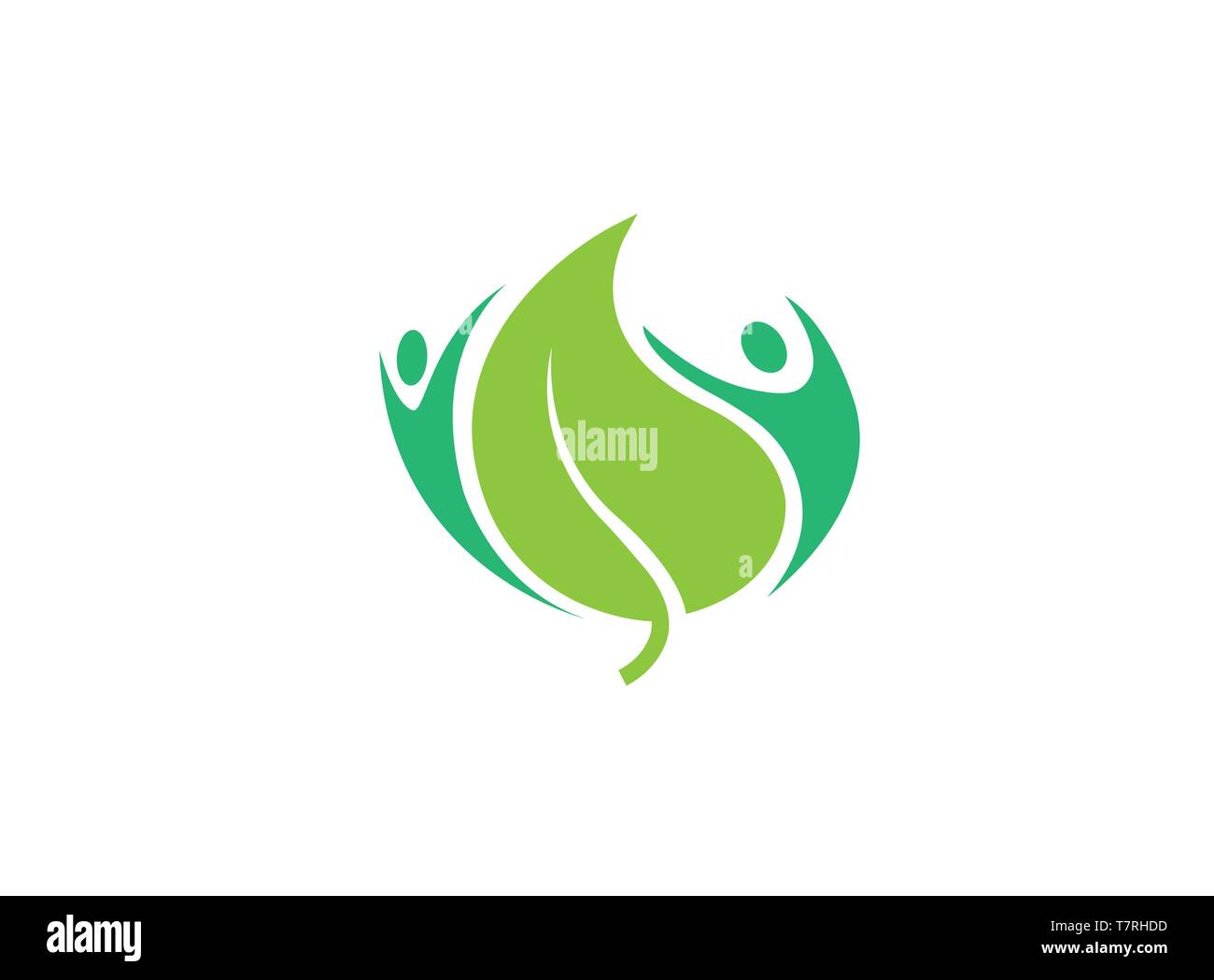 Healthy natural body human care vector logo illustration on white ...