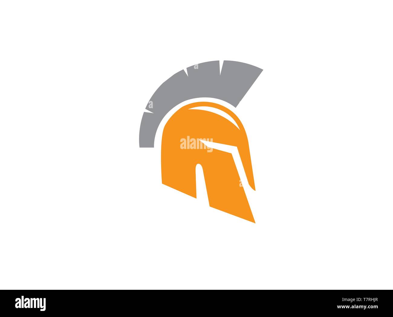 Spartan helmet for warrior protection vector logo illustration on white ...