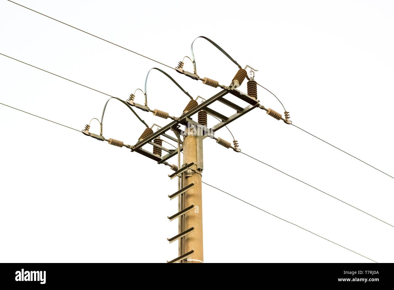 High Voltage Electric Pillar isolated Stock Photo - Alamy