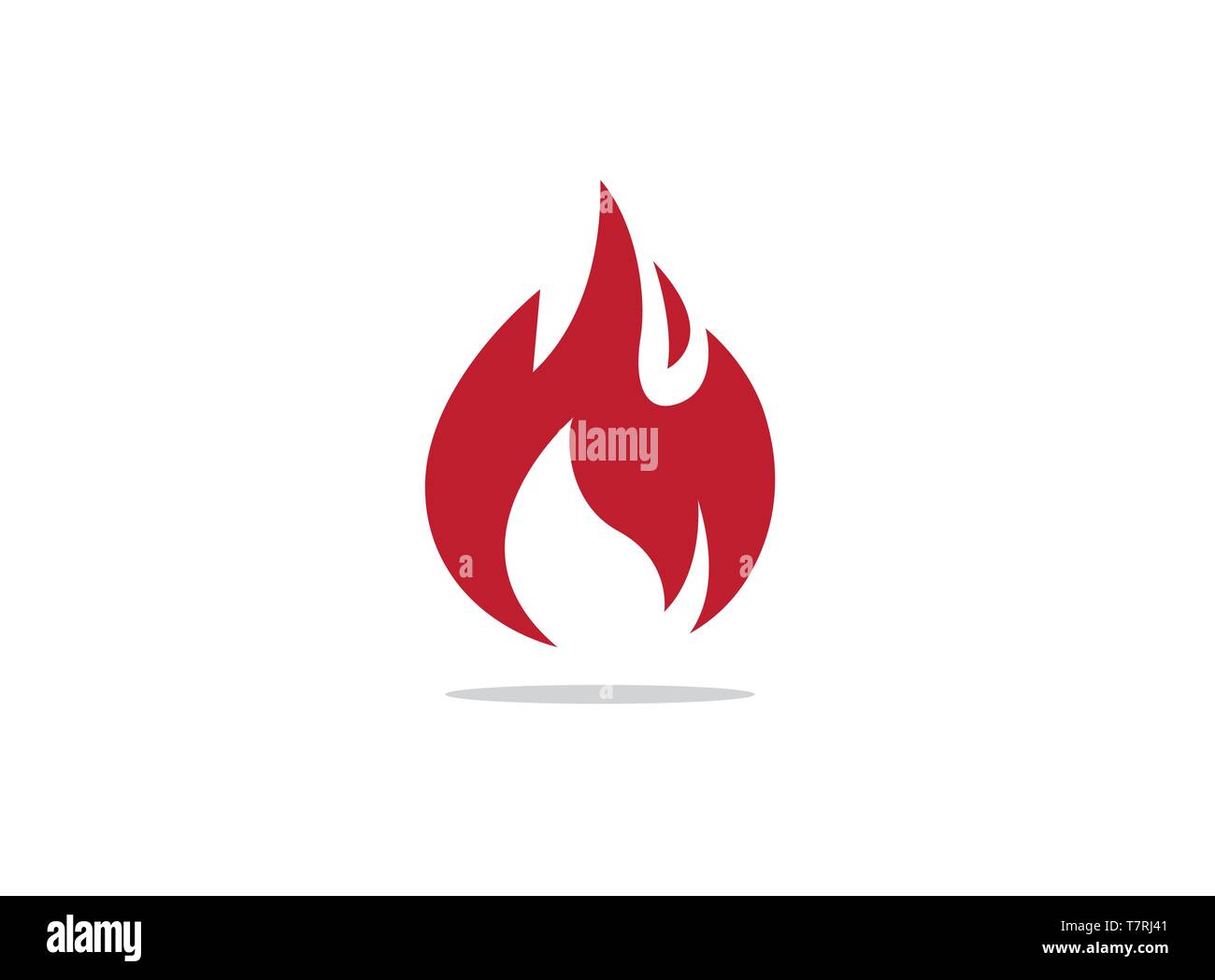 ball of fire red vector logo design illustration on white background ...