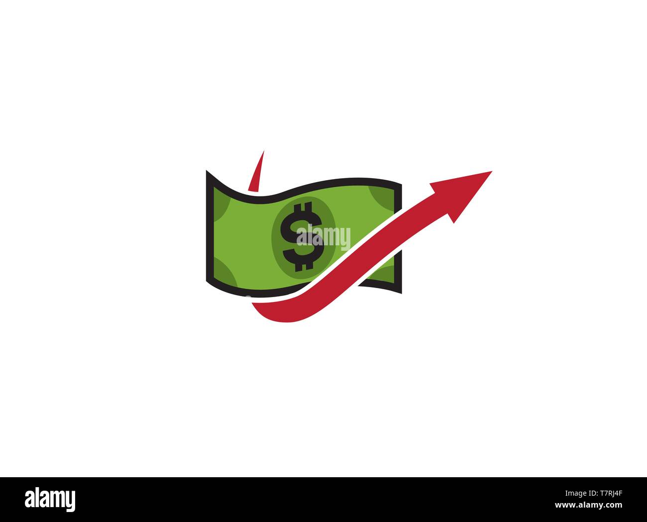 Money Arrow Chart Finance logo design illustration on white background ...