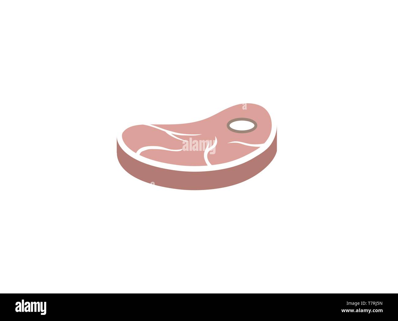 Slice Steak Meat logo design illustration on white background Stock ...