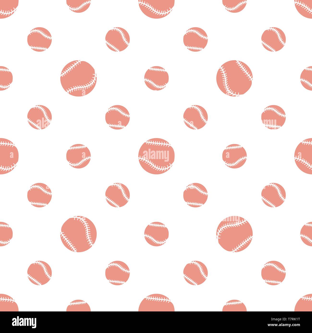 Vector seamless pattern with baseball balls. Sports background. Design ...