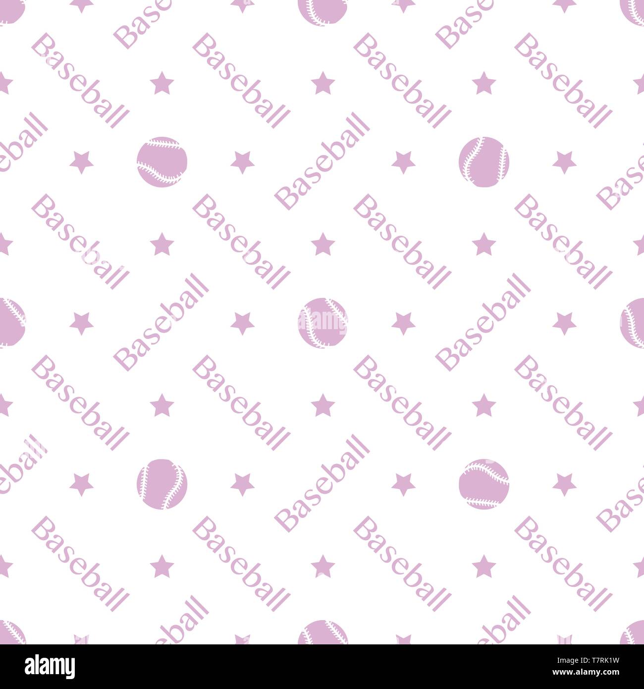 Vector seamless pattern with baseball balls and inscription baseball ...