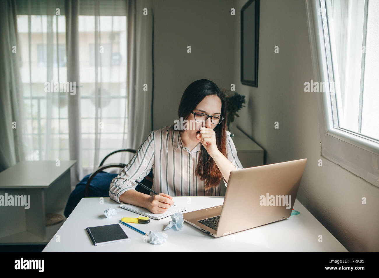 Bored Student With Computer