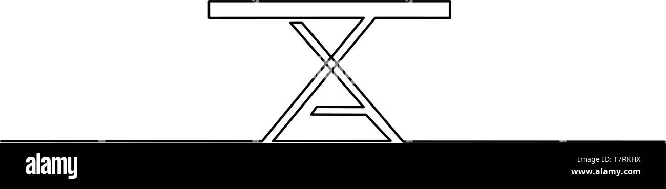 Continuous one line drawing. dining table icon on white background ...