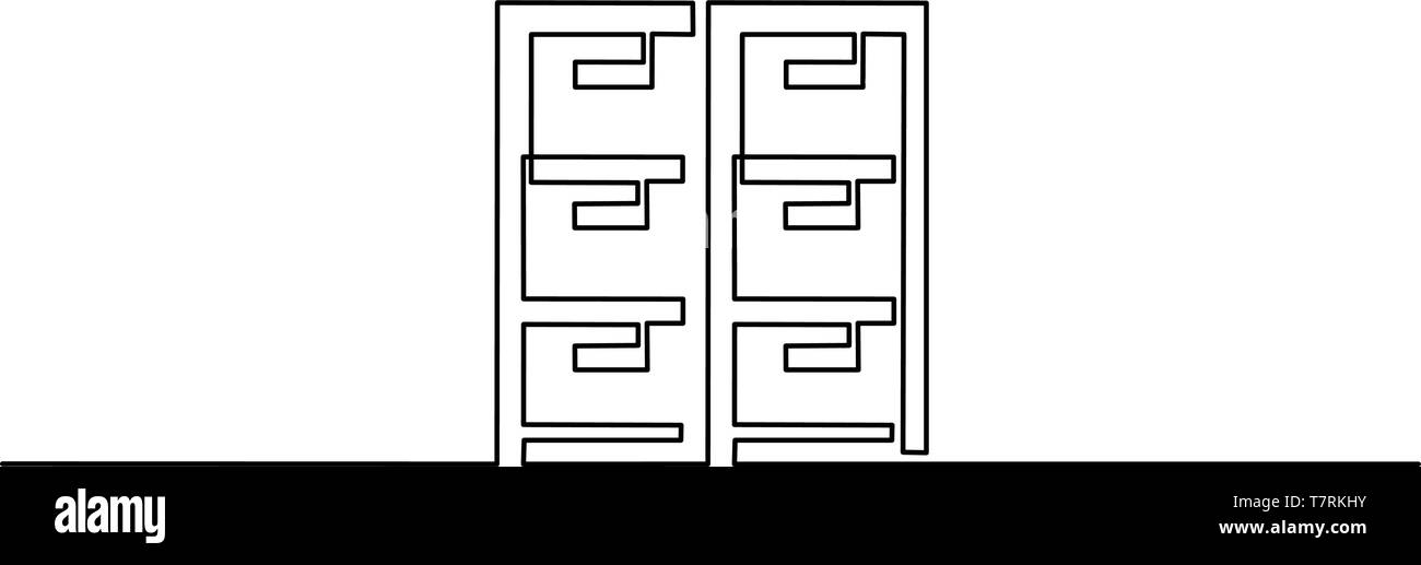 Continuous one line drawing. Storage furniture icon on white background ...