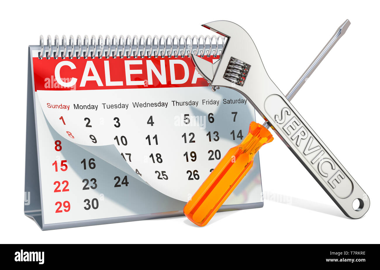 Planning of Maintenance and Repair Work concept, 3D rendering Stock ...